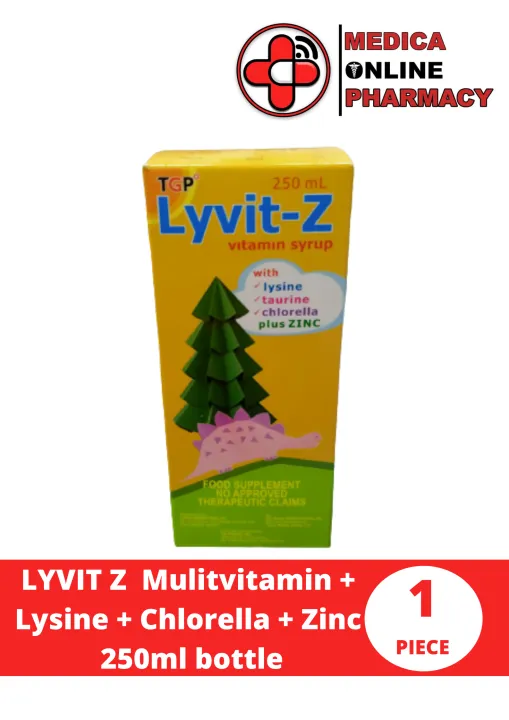 LYVIT Z for Kids Mulitvitamin + Lysine + Chlorella + Zinc 250ml bottle ...