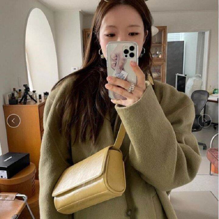 สไตล์เกาหลีสไตล์onnukวรรคเดียวกันมัสตาร์ดสีเหลืองกระเป๋า Messenger หญิงฤดูร้อนใหม่insกระเป๋า ...