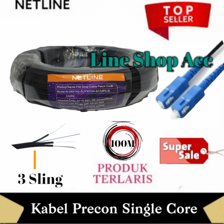 Kabel Fiber Optik 100 Meter Ftth Drop Cable Sc Sc Precon Fiber Optic ...