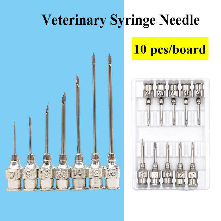1 Dozen Assorted 10Pcs Stainless Steel Needles for Syringe Veterinary ...