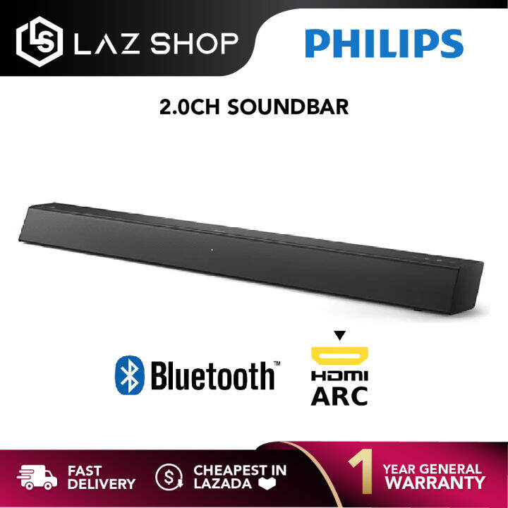 Philips TAB5105 Bluetooth Soundbar Speaker | 2.0 Channel | HDMI ARC ...