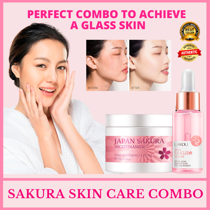 BEST SELLING BUNDLE Sakura Serum Set,Anti-Acne and Anti Wrinkles Cream,Pore Refining serum ...