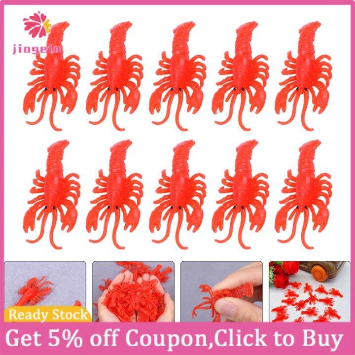Jiogein 25 Pcs Toy Simulated Cray Lobster Decoration Soft Rubber Fake ...