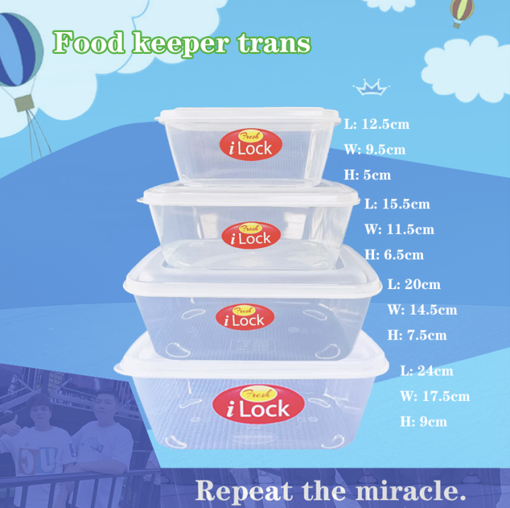 4 SIZE Plastic Transparent Foodkeeper | Lazada PH