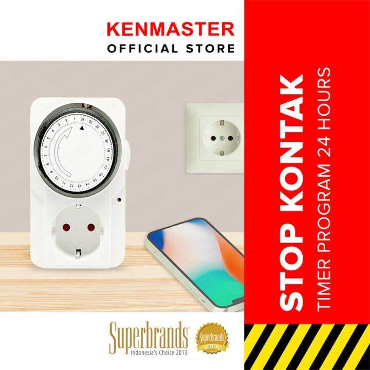 KENMASTER Stop Kontak Timer 24 Jam / Saklar listrik | Lazada Indonesia