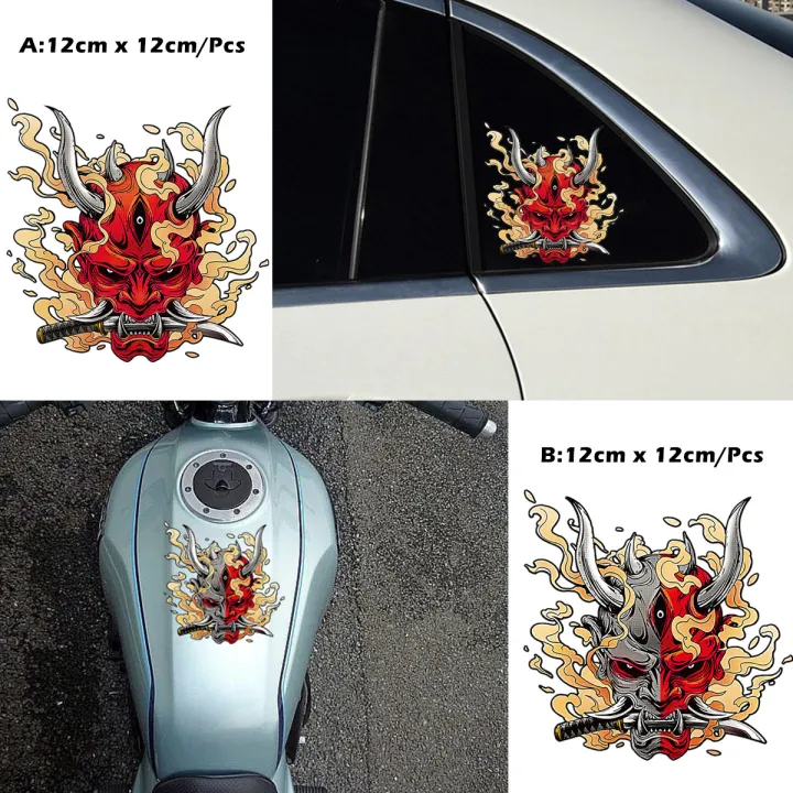 JDM ReflectiveSticker Ghost Face Samurai Waterproof Scratch Car Decal ...