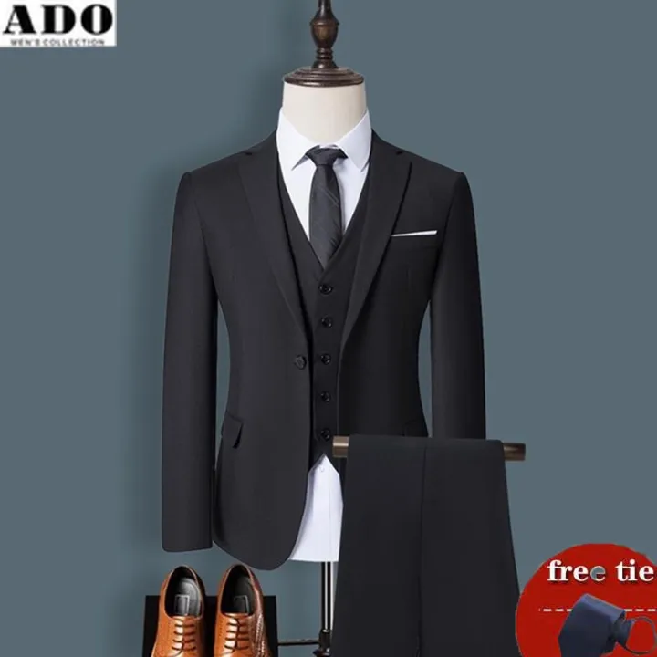 ADO Men's Suit Korean-Style Slim Fit Casual Small Suit Men's Suit ...