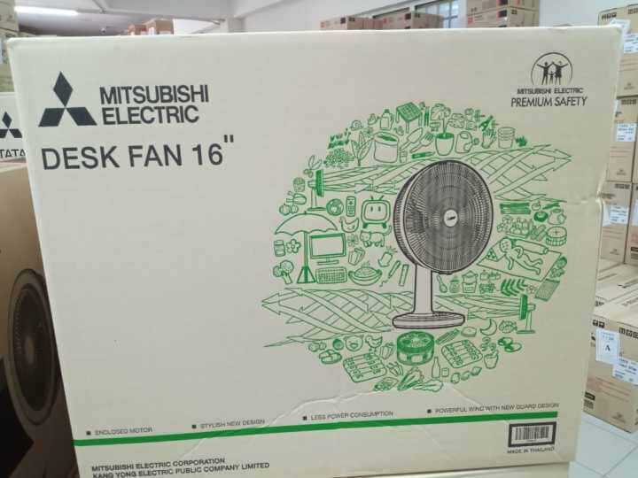 Mitsubishi D16-GU-P 16" Desk Fan Classy Red & Classy Gray / Mitsubishi ...