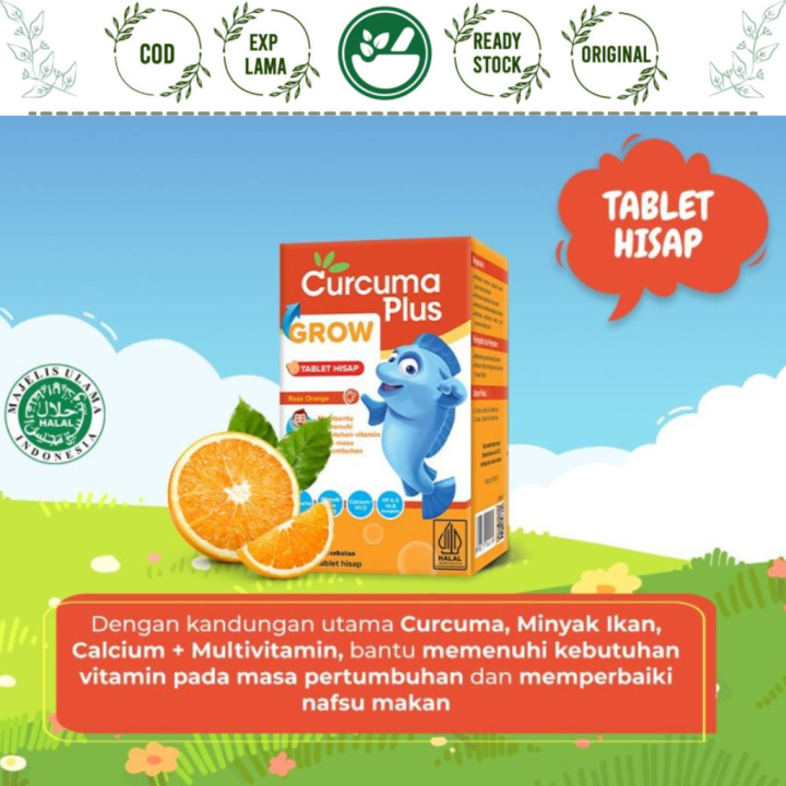 CURCUMA PLUS GROW TABLET HISAP 20 TABLET GO TALZ NAFSU MAKAN ANAK ...