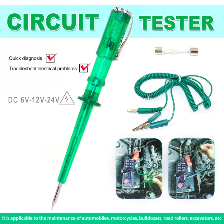 Auto Car Circuit Tester DC 6V 12V 24V Probe Light System Test Probe ...