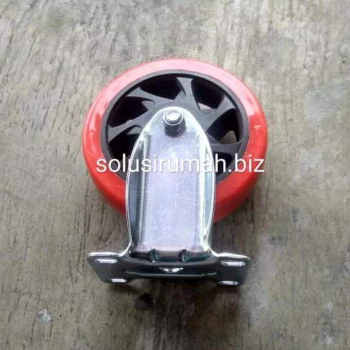 RODA NILON MATI 4" MERAH PVC RODA /ORANGE PLASTIK | Lazada Indonesia