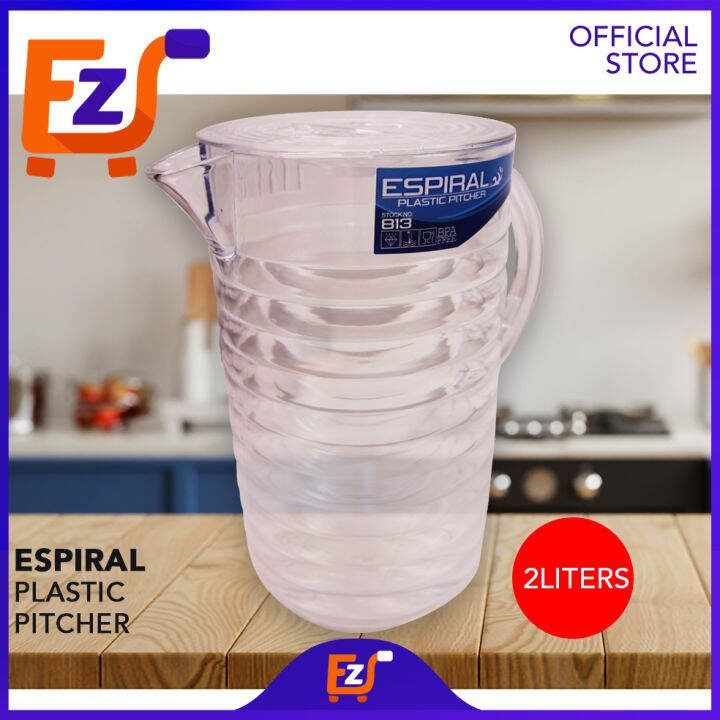 EZ DEAL 2-Liter Nikko Espiral Elgant-Look Plastic Transparent Pitcher ...