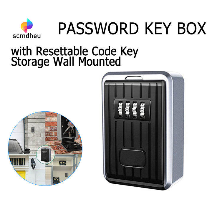 Lock Box 4 Digit Combination Waterproof Box Aluminum Alloy Weather ...
