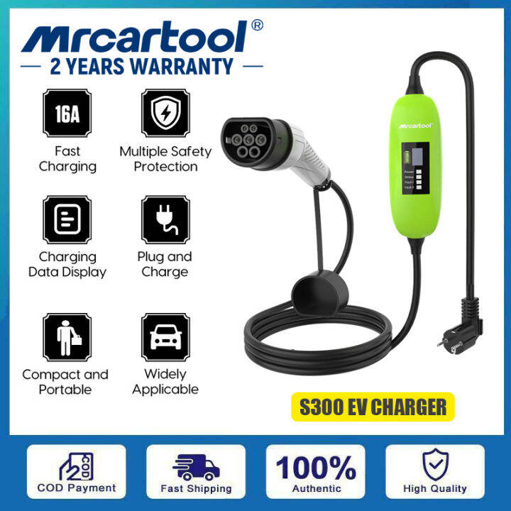 MRCARTOOL S300 Portable 220V EV Charger 3.5KW 16A Fast Charging HD ...