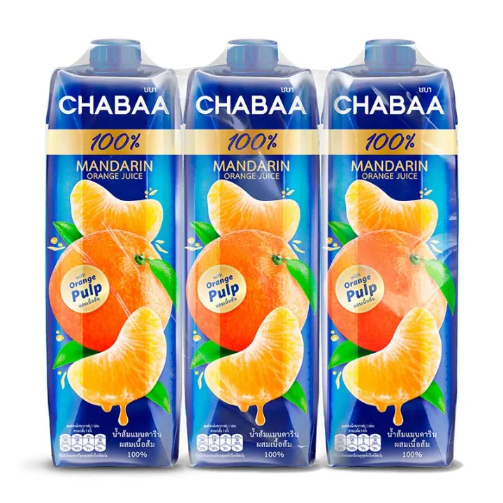 โปรคุ้ม ถูกดี ชบา น้ำส้มแมนดารินผสมเนื้อส้ม 1000 มล. x 3 กล่อง Chabaa Mandarin Orange Juice 100% ...