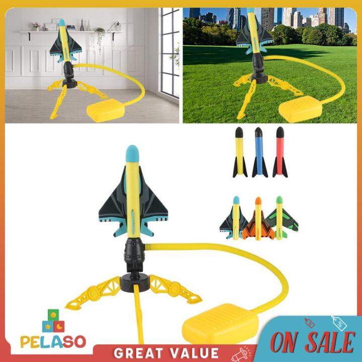 Pelaso Flying Foam Plane Air Rocket Launcher Toy Set Kid Aircraft Pump ...