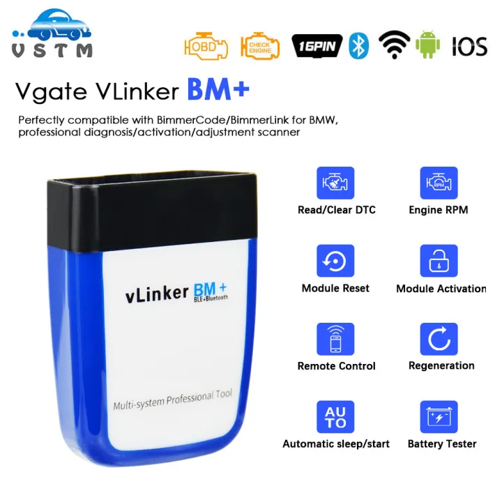Vgate vLinker BM OBD 2 OBD2 Bluetooth 4.0 wifi For BMW Scanner Car Diagnostic Auto Tool ELM 327 ...