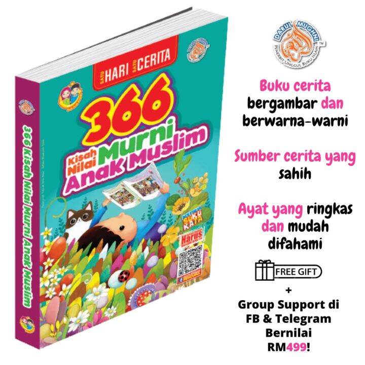 Buku cerita kanak kanak - 366 Kisah Nilai Murni Anak Muslim + FREE GIFT - -komik--suku kata ...
