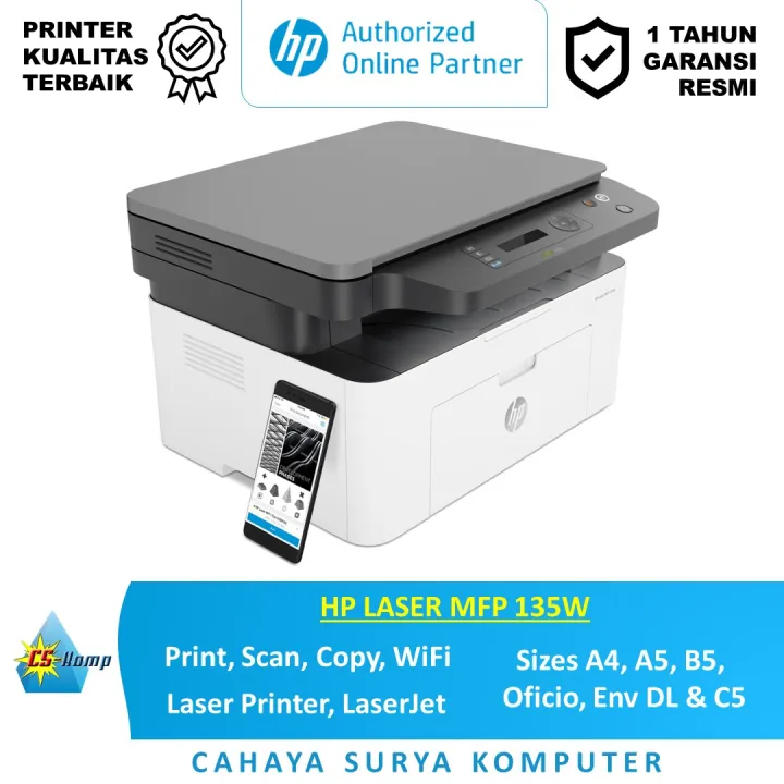 HP LASER MFP 135W, Print, Scan, Copy, Mono, Wireless | Lazada Indonesia