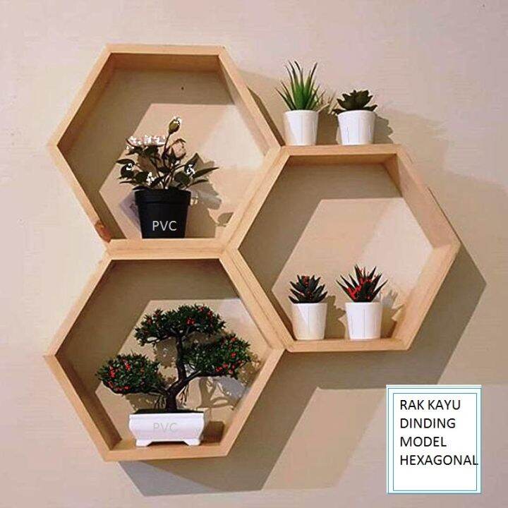 Rak Hexagonal Dinding Segi Enam Elegant Harga Satuan Lazada Indonesia