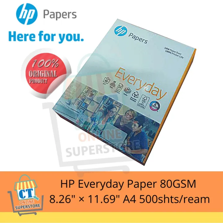 HP Everyday Paper 8.26"×11.69" A4 Size (80gsm thickness of paper ...