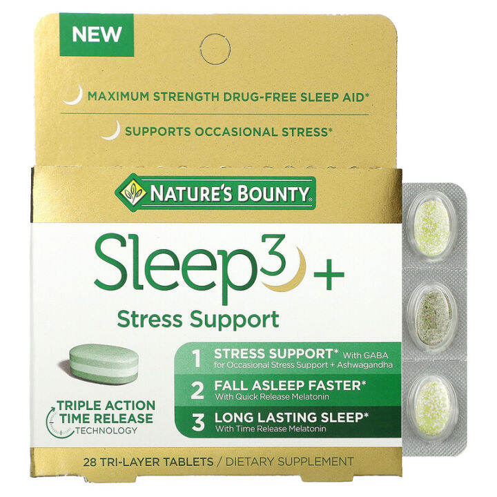 Nature's Bounty, Sleep3+, Stress Support, 28 Tri-Layer Tablets | Lazada PH