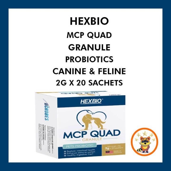 Hexbio MCP Quad Granule Probiotics Sachets Canine Dog & Feline Cat ...