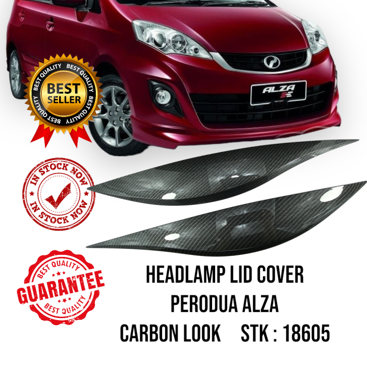 HEAD LAMP LID COVER PERODUA ALZA (CARBON LOOK) (2 PCS) | Lazada