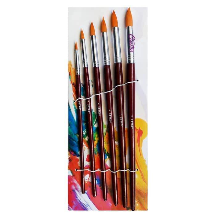 Joyko Brush Round Set / Kuas Lukis Bulat BR-3 Br3 Isi 6 Cat Air Akrilik ...