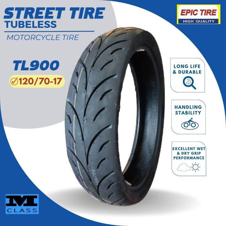 R17 TL900 EPIC STREET TIRE TUBELESS FOR SNIPER 150, 155, FZ150i, SUPRA ...