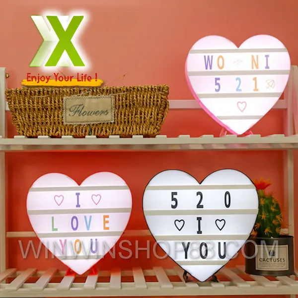 Hộp Đèn Led Trái Tim Gắn Chữ Cái Trang Trí Cực Đáng Yêu Lightbox đèn ...
