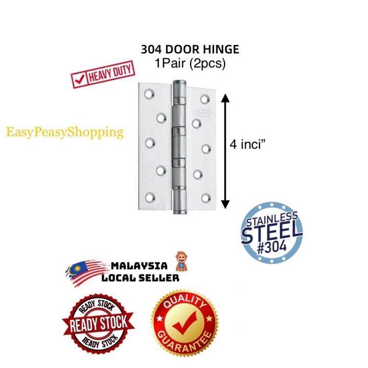 Stainless Steel Hinges 1Pair/Engsel Besi/Engsel Pintu 1Pasang(READY ...