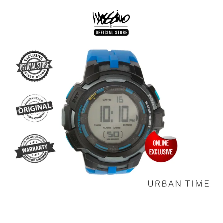 Mossimo Men's Rubber Strap Digital Watch MS-1602G-BLU | Lazada PH
