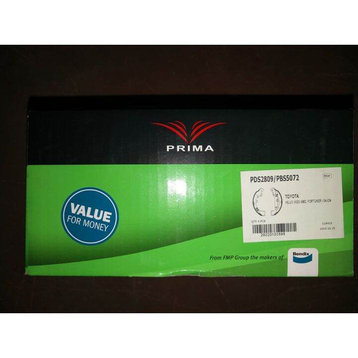 Prima Bendix Brake Shoe Toyota Hilux 4x4/ Fortuner 2005-2015spo | Lazada PH