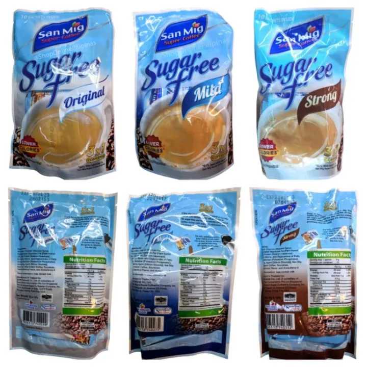 The new 2022 San Mig Super Coffee Sugar Free 3-in-1 Coffee Mix 7g 10's - Original/Mild/White(9g ...