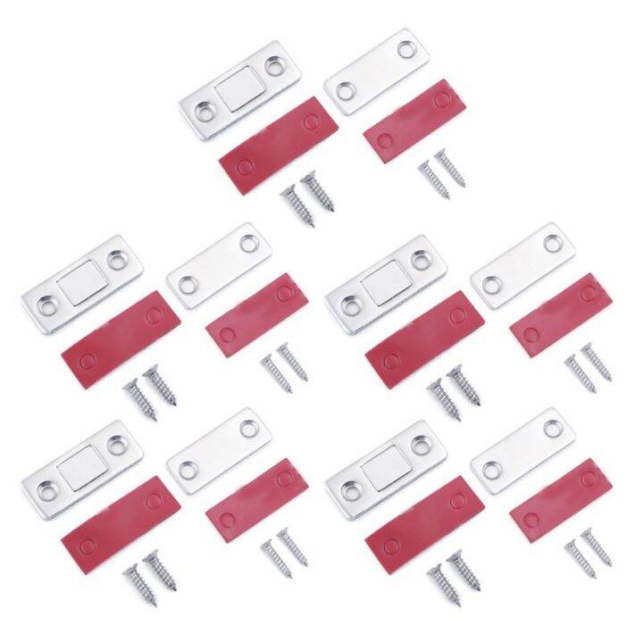 5 Set Stainless Steel Magnetic Door Catch Heavy Duty Magnet Latch ...