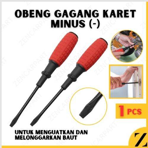Obeng Minus 8 Inch Anti Slip Obeng Mines - 8” In Magnet Gagang Karet ...