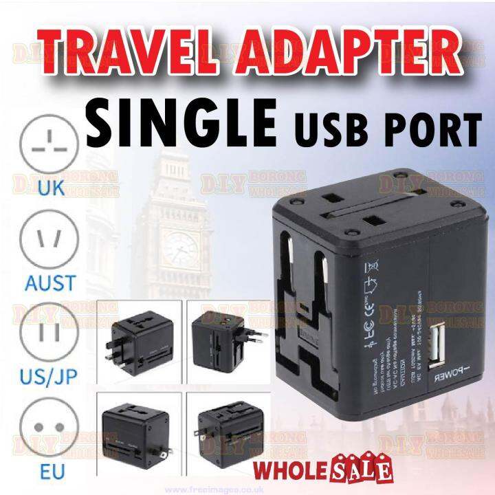 Universal Travel Adapter Multisocket Plug All-In-One Single USB | Lazada