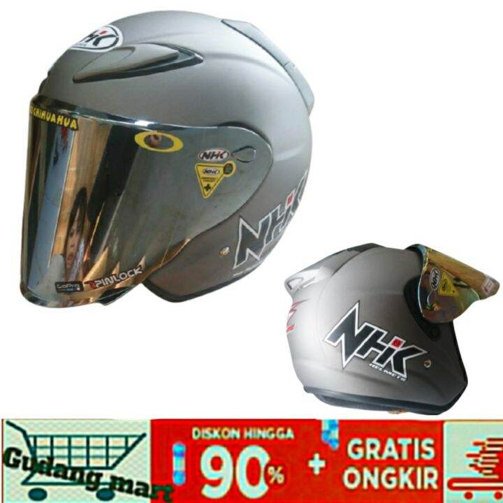 Helm NHK R6 Visor Gold Blue Silver Plat Grey Dof Original NHK Technical internasional | Lazada ...