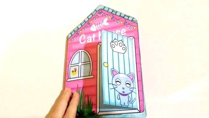 DIY Paper Doll House Cat House QUIET BOOK (printable belum dirangkai ...