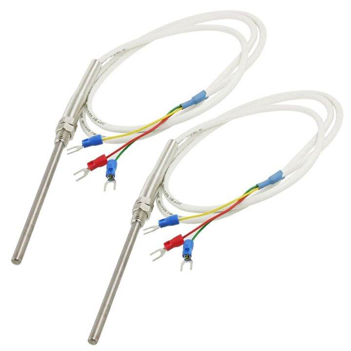 2X PT100 Sensor Temperature Control Thermocouple Probe 1M 3.3Ft ...