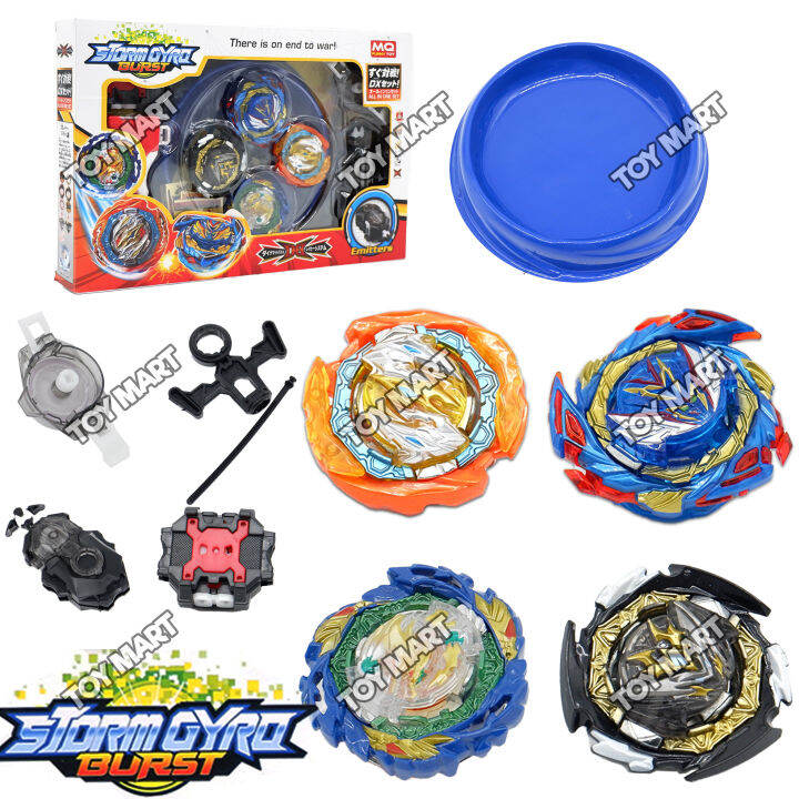 4 in 1 BeyBlade Battling Gyros Storm Gyro Burst with Launcher and Grip ...