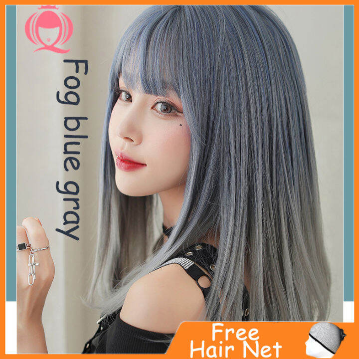 "Seven Queen"Wig female mid-length wig shoulder-length buckle fashion ...