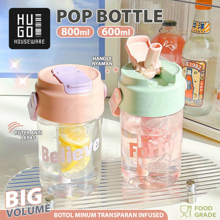 HUGO Botol Minum Transparan Infused Water Bottle Botol Minum Anak ...