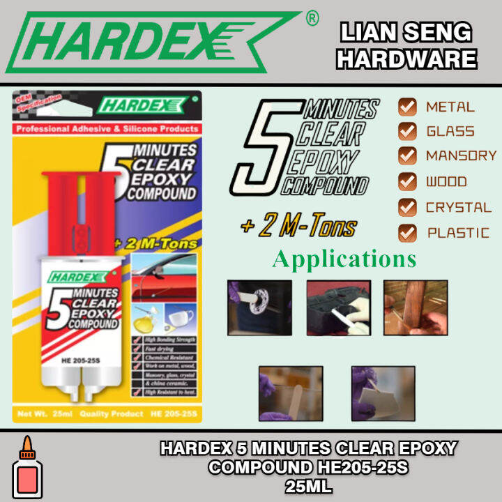HARDEX 5 MINUTES CLEAR EPOXY COMPOUND HE205-25S (25ML) | Lazada