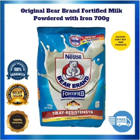 Original Bear Brand Fortified Milk Powdered with Iron 700g | Lazada PH