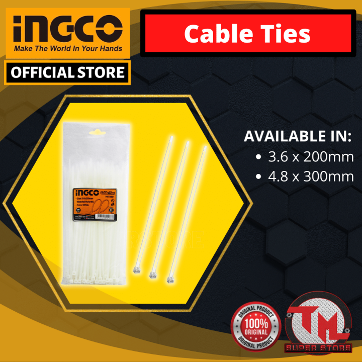 INGCO Cable Ties 100pcs • Tm ss | Lazada PH