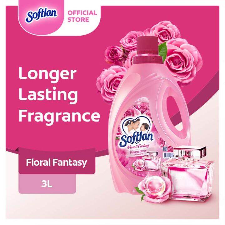 Softlan Anti Wrinkles Floral Fantasy (Pink) Fabric Softener 3L | Lazada
