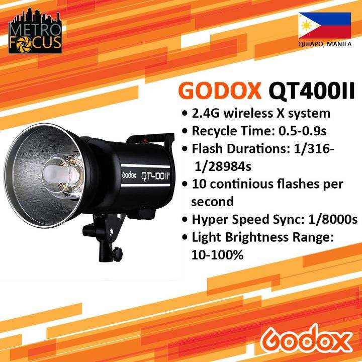 GODOX QT400II 400WS GN65 1/8000s High Speed Sync Flash Strobe Light ...