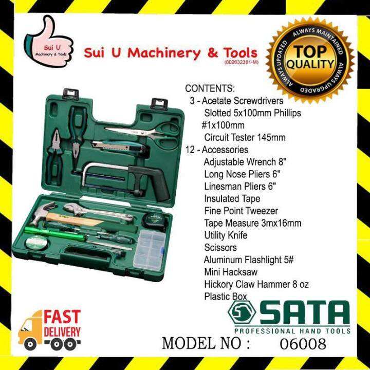 SATA 06008 15 Pcs Basic Tool Set | Lazada